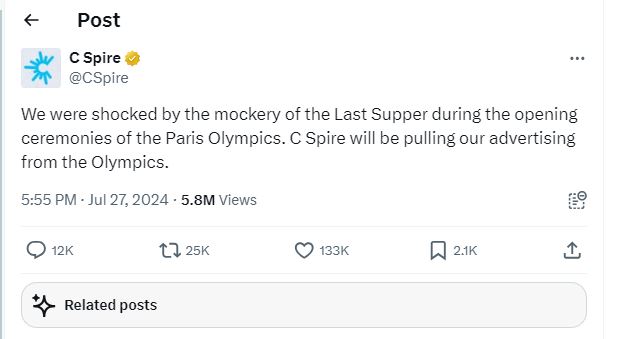 C Spire halts advertising from Olympics over 'mockery of The Last ...